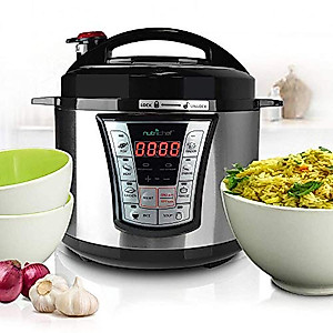 NutriChef Electric Pressure 5 Quart Programmable Multi-Cooker with Digital Display | R Accessory, 5 Qt Capacity, Stainless Steel