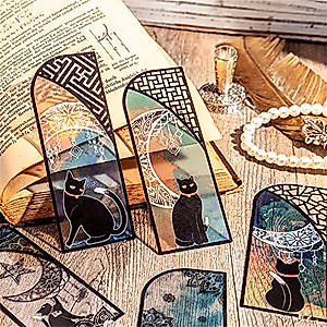 LCCK 6pcs Office Reading Butterfly Stationery Black Cat Cute Page Markers Book Mark Bookmarks Page Clips(B)