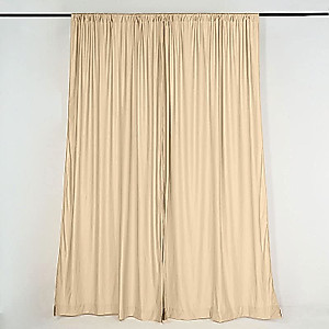 BalsaCircle 10 ft x 10 ft Champagne Polyester Photography Backdrop Drapes Curtains Panels - Wedding Decorations Home Party Reception Supplies