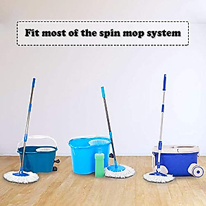 Goplus 2 Pieces Mop Replacement Head Spin Microfiber Magic Mop Refill 360° Spinning