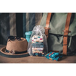 CREATIVE ORGANZA Bags 100Pcs 8x12 inch Large White Gift Pouch with Satin Drawstring Wedding Party Favors Jewelry Cosmetics DIY