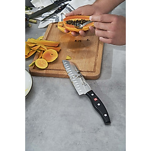 Zwilling  J.A. Henckels Twin Signature Chinese Chef Knife, Santoku Knife 7 Inch,Stainless Steel, Black