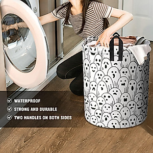 Halloween Ghosts Laundry Hamper,laundry Basket,Waterproof Storage Bin for Bedroom,Clothes Organizer Basket,Toys and Blankets in Bathroom