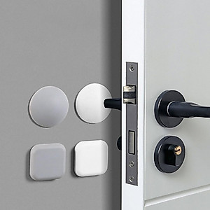 ULTECHNOVO Door Stoppers Wall Protector, 4pcs Silicone Reusable Door Bumper Self Adhesive Quiet Absorbent Gel Door Knobs Wall Protector for Home Office Gray