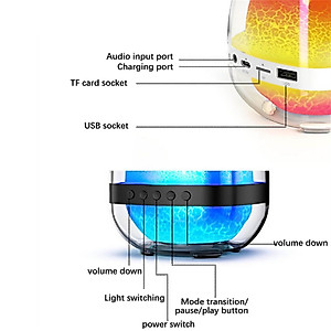 Mini Bluetooth Speaker, Portable Speaker 8W Stereo Sound with Multi LED Light Dynamic Modes, Subwoofer, Full Screen Color Light, Outdoor