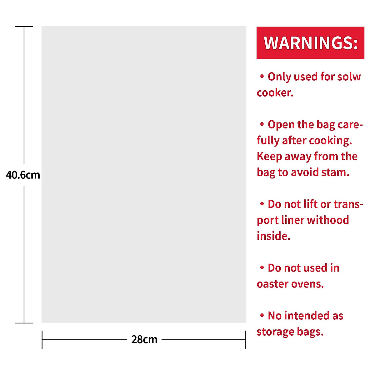 ECOOPTS Slow Cooker Liners Disposable Cooking Bags Small Size Pot Liners Fit 1QT to 3QT Suitable for Oval & Round Pot (20)