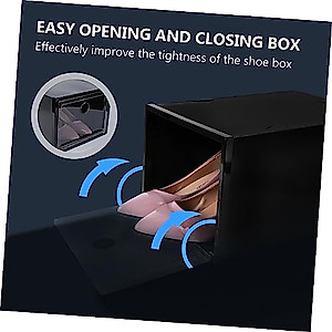 Amosfun 2 Pcs Plastic Transparent Shoe Box Shoes Storage Shoe Storage Shoes Closet Organizer Closet Drawer Divider Front Opening Shoe Holder Sneaker Storage Clothes Stackable Plastic Pp