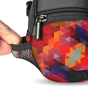 USA GEAR Compact Point and Shoot Camera Case Small Digital Camera Bag with Accessory Pockets and Shoulder Strap - Compatible with Sony CyberShot, Canon G7X Mark iii, Nikon COOLPIX and More (Geometric)