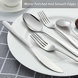 APEO 20 Piece Stainless Steel Silverware Set for 4, Premium Polished Flatware Sets, Forks Spoons and Knives Set, Food-Grade Cutlery Set for Home Kitchen Restaurant Hotel, Dishwasher Safe Utensils Set