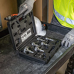 Klein Tools 31873 Heavy Duty Hole Cutter Kit, Includes Carbide Hole Cutters and 2 Pilot Bits in Rust-Proof Molded Plastic Case, 8-Piece