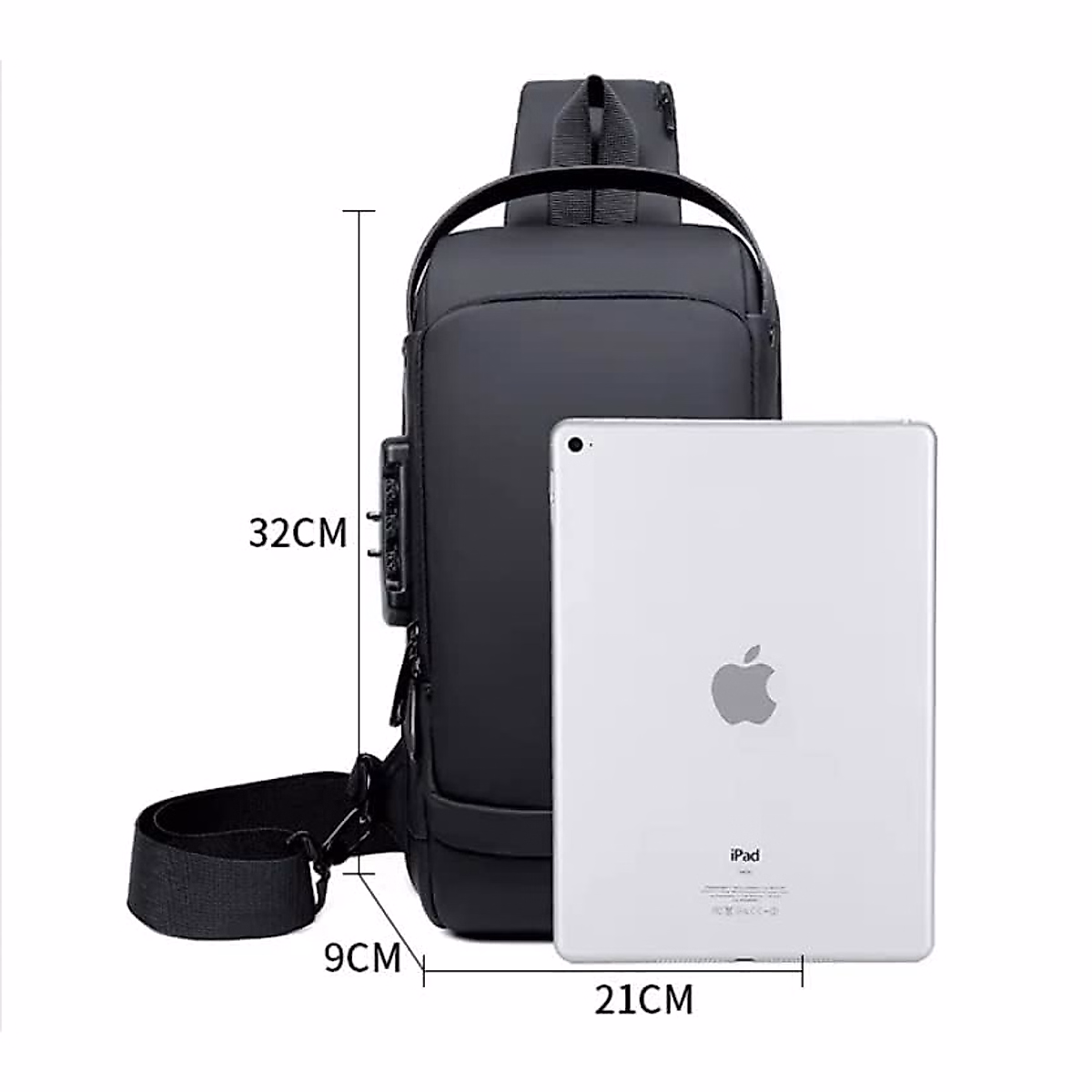 Anti theft Crossbody Sling Bag ,Waterproof Chest Daypack with USB Charging, Shoulder Backpack for Men Women (Brown and Gray)