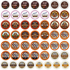 Hot Chocolate and Cappuccino Single Serve Cups, Variety Pack Sampler For Keurig K Cup Brewers, includes Hot Cocoa from Grove Square and Crazy Cups, 50 Count