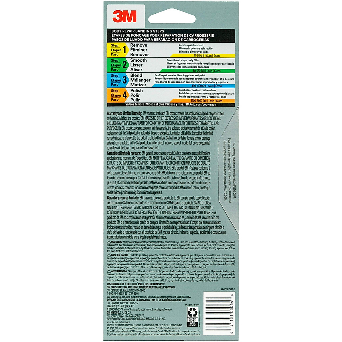3M Performance 3000 Grit Sandpaper, 3-2/3 in x 9 in, Polish Clear Coat and Paint, Restore Shine, Ideal for Detailed Finishing and Polishing, Very Fine Grade Abrasive for Refined Finishes (03064)