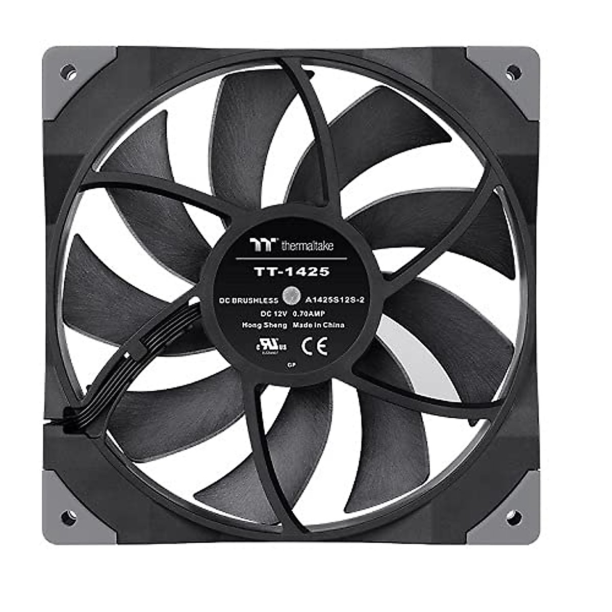 Thermaltake TOUGHFAN 14 Black PWM 500~2000rpm-controlled high Static Pressure 140mm Circular Radiator Fan with with Anti-Vibration Mounting System Cooling, (2 Fan Pack) CL-F085-PL14BL-A