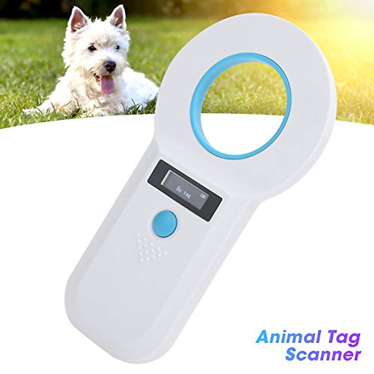 Microchip Scanner FDXB (ISO11784/85) EMID Animal Handheld Reader Pet ID Scanner, Pet ID Microchip Scanner, Cat Label Reader 134.2kHz (White)