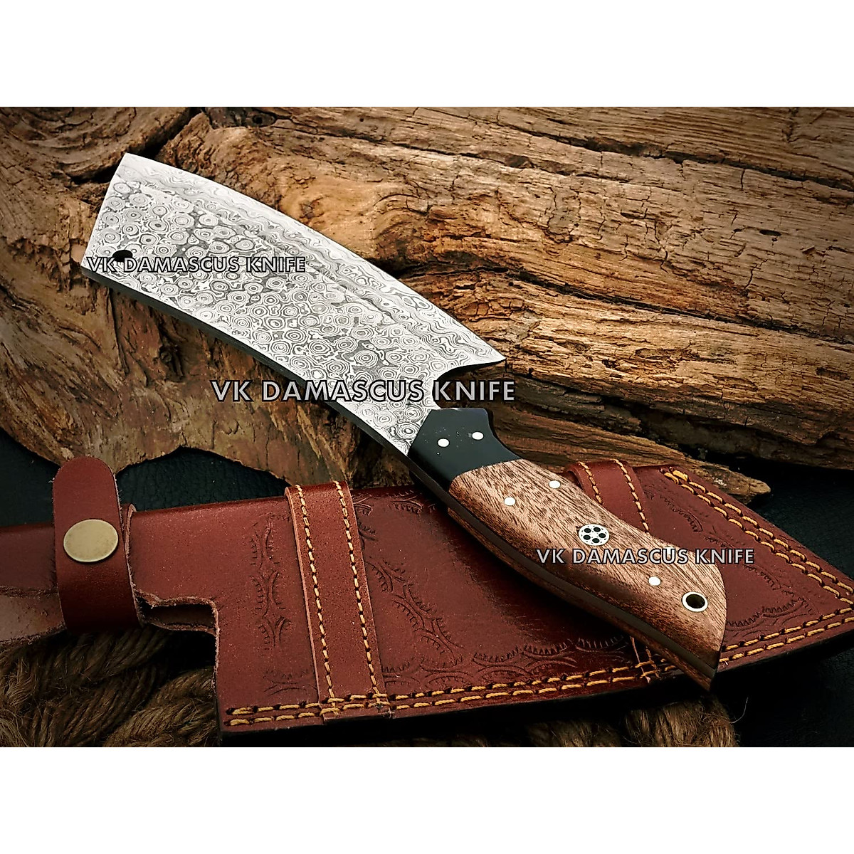 Damascus Cleaver Knife, Meat Cleaver, Butcher Knife for Meat Cutting 12" Handmade Full Tang Cleaver for Meat Vegetables Cutting 0199