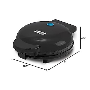 DASH Express 8” Waffle Maker for Waffles, Paninis, Hash Browns + other Breakfast, Lunch, or Snacks, with Easy to Clean, Non-Stick Cooking Surfaces - Black