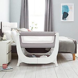 Beaba by Shnuggle Convertible Air Baby Crib, 2-in-1 Baby Bassinet to Baby Crib, Bassinet Bedside Sleeper, Baby Crib, Mini Crib, Newborn Sleepers, Grey