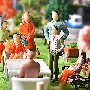 100 Pieces P50 Tiny People Figurines Set 1:50 Scale Model Train People Hand Painted Model Trains Architectural O Gauge Painted Figures for Miniature Scenes