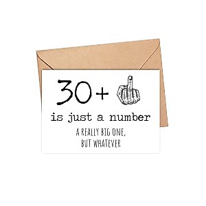 31st Birthday Card - 31 Is Just A Number A Really Big One But Whatever - 31 Year Old Birthday Card - Funny Birthday - Rude 31st Birthday Card - 30 + Middle Finger - Snarky Humor - Funny Adult Card
