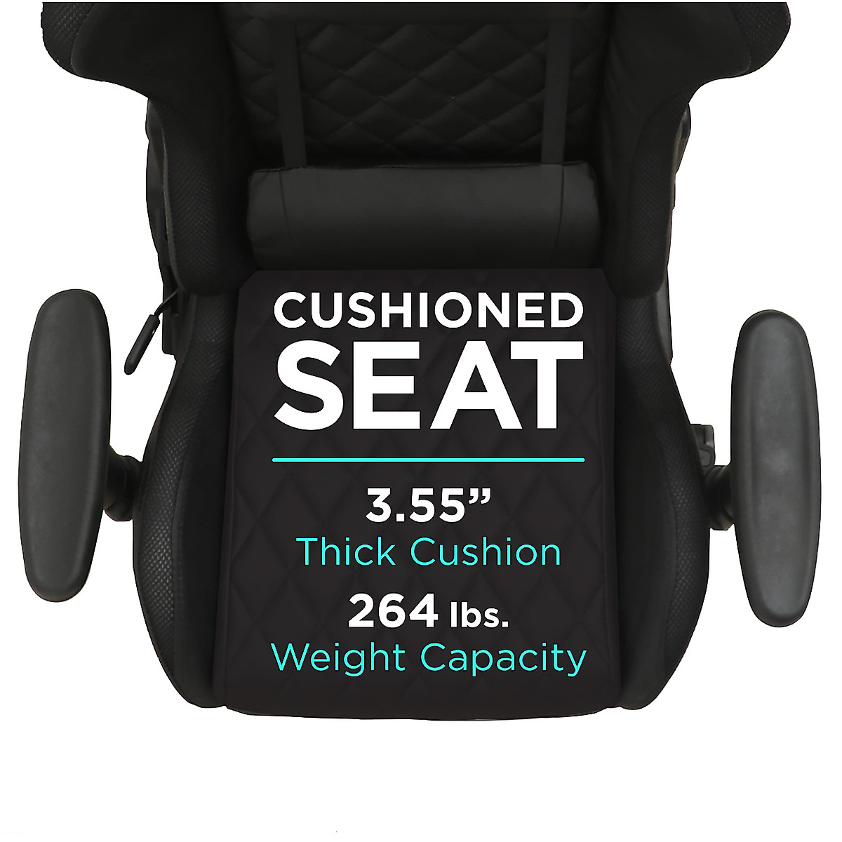 Comfty RGB LED Reclining Diamond Quilted Black Leather Racing Gaming Pillows & Remote Control Chairs, Multicolor