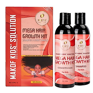 MAKOF HAIR GROWTH SHAMPOO & CONDITIONER FOR KIDS. Blend of Naturals oils for Healthy hair. Suitable for All Types of Hair.