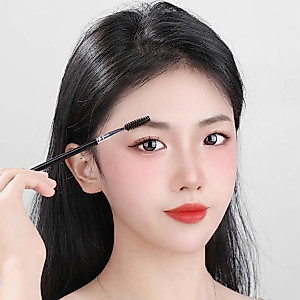 KINGMAS Eyebrow Brush, Professional Dual Angled Eye Brow Brush and Spoolie Brush Eyelash Comb Eyebrow Tool (Black)