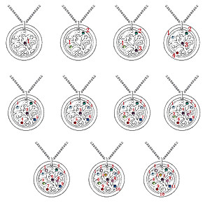 Custom Family Tree Mom Necklace 925 Sterling Silver/Stainless Steel Heart Round Personalized 1-11 Name Birthstone Pendant Necklace Tree of Life Grandma Grandmother Mother Day Jewelry Gifts For Women