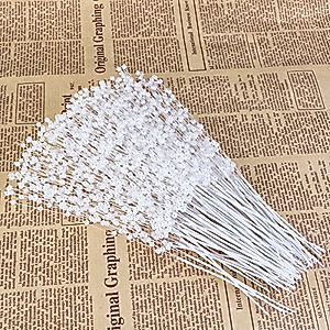 ULTNICE 100Pcs White String Pearls Sticks, Bridal Wedding Pearl Bouquet Artificial Bridal Bouquet Bulk DIY Pearl String Beaded Garland White Bridal Bouquets for Bride Party Decoration