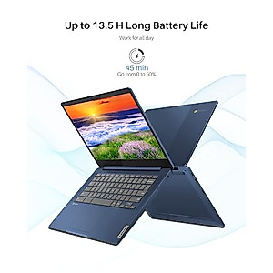 Lenovo 2023 Slim 3 Chromebook Laptop, 14" FHD Touch Screen for Student and Business, 8-Core MediaTek 520 Processor, 4GB RAM, 64GB eMMC, 13.5 H Long Battery Life, Wi-Fi 6, Webcam, Chrome OS
