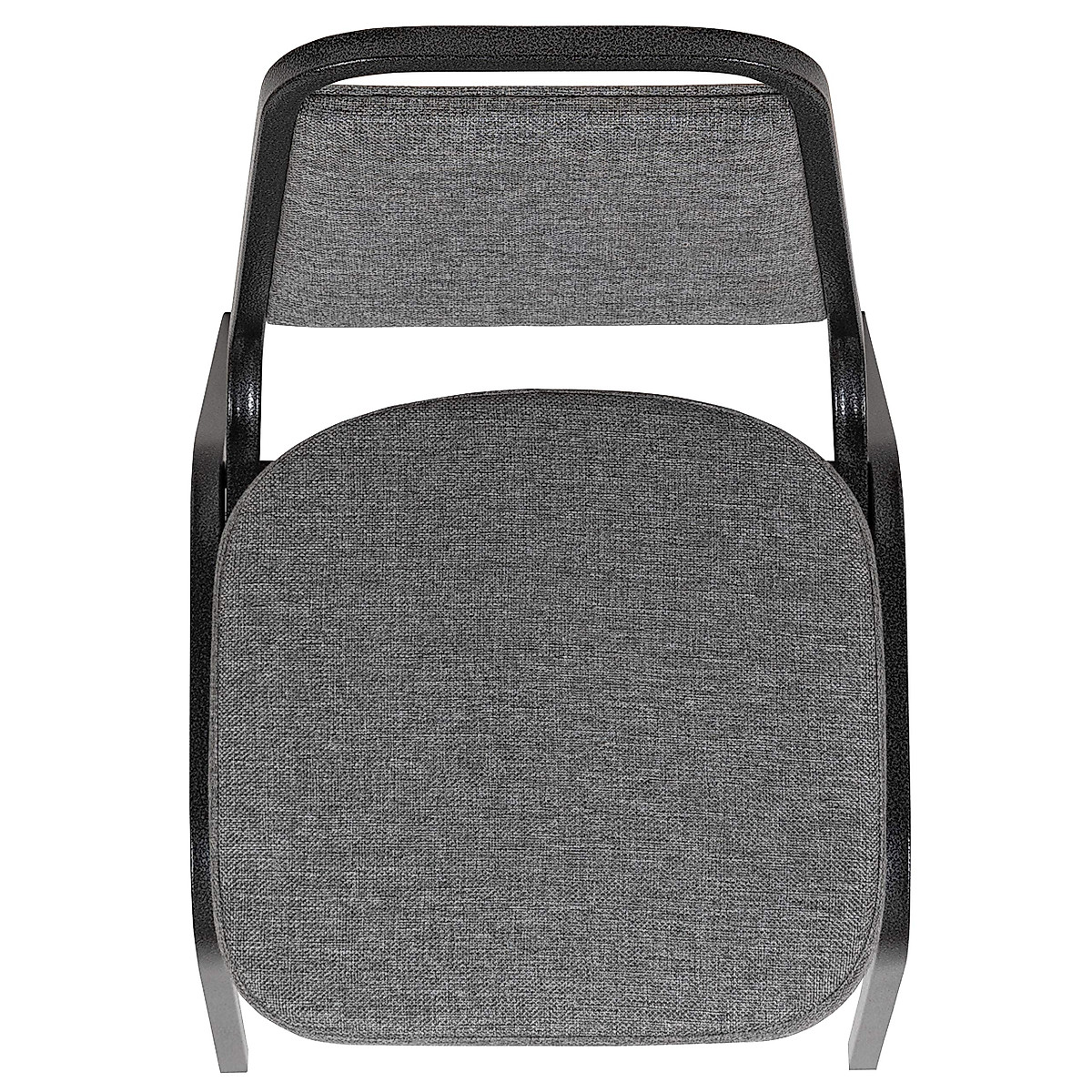 Flash Furniture HERCULES Series Trapezoidal Back Stacking Banquet Chair with 2.5" Thick Seat in Gray Fabric - Silver Vein Frame