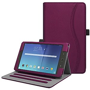 Fintie Case for Samsung Galaxy Tab E 8.0, [Corner Protection] Multi-Angle Viewing Stand Cover with Pocket for Galaxy Tab E 32GB SM-T378 / Tab E 8.0-Inch SM-T375 / SM-T377 Tablet, Purple
