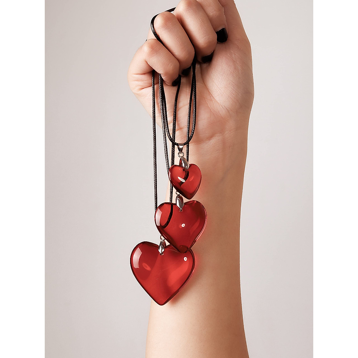 OJERRY Summer Essentials Aesthetic Red Glass Heart for Teen Girls, Women Trendy Stuff