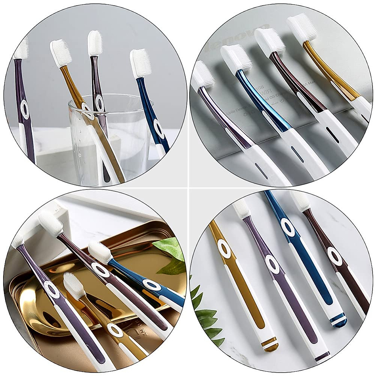 Healifty 4pcs Toothbrush Holders Silicone toothbrushes bristles Toothbrush Soft Toothbrush for Teeth Manual Toothbrush for Adults Electric Toothbrush Teenagers Electric Toothbrush