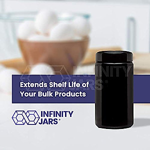 Infinity Jars 500 ml (17 fl oz) Tall Large Black Ultraviolet Glass Wide Mouth Screw Top Jar (1)