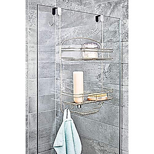 iDesign Weston Medium Metal Hanging Shower, Bath Organizer Holds Shampoo, Razors, Conditioner, Soap, Over-The-Door Caddy