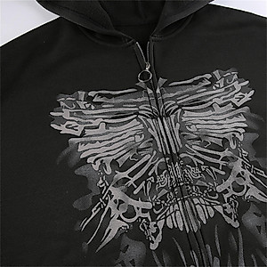 NaranjaBurbuja Y2k Zip Up Hoodies for Teen Girls Aesthetic Trendy Oversized Sweatshirt Womens 2022 Star Graphic Print Jackets Streetwear