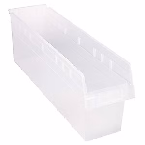 QUANTUM STORAGE SYSTEMS K-QSB806CL-3 3-Pack Store-Max Plastic 8" Shelf Bins, 23-5/8" x 6-5/8" x 8", Clear