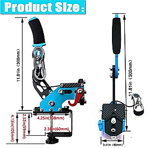 Obokidlyamor 64Bit USB Handbrake For 2 IN 1 Compatible with Microsoft PS4/PS5 Console Controller and PC system; Work on For Logitech G29 Racing Steering wheel (For PS4/PC, Blue)