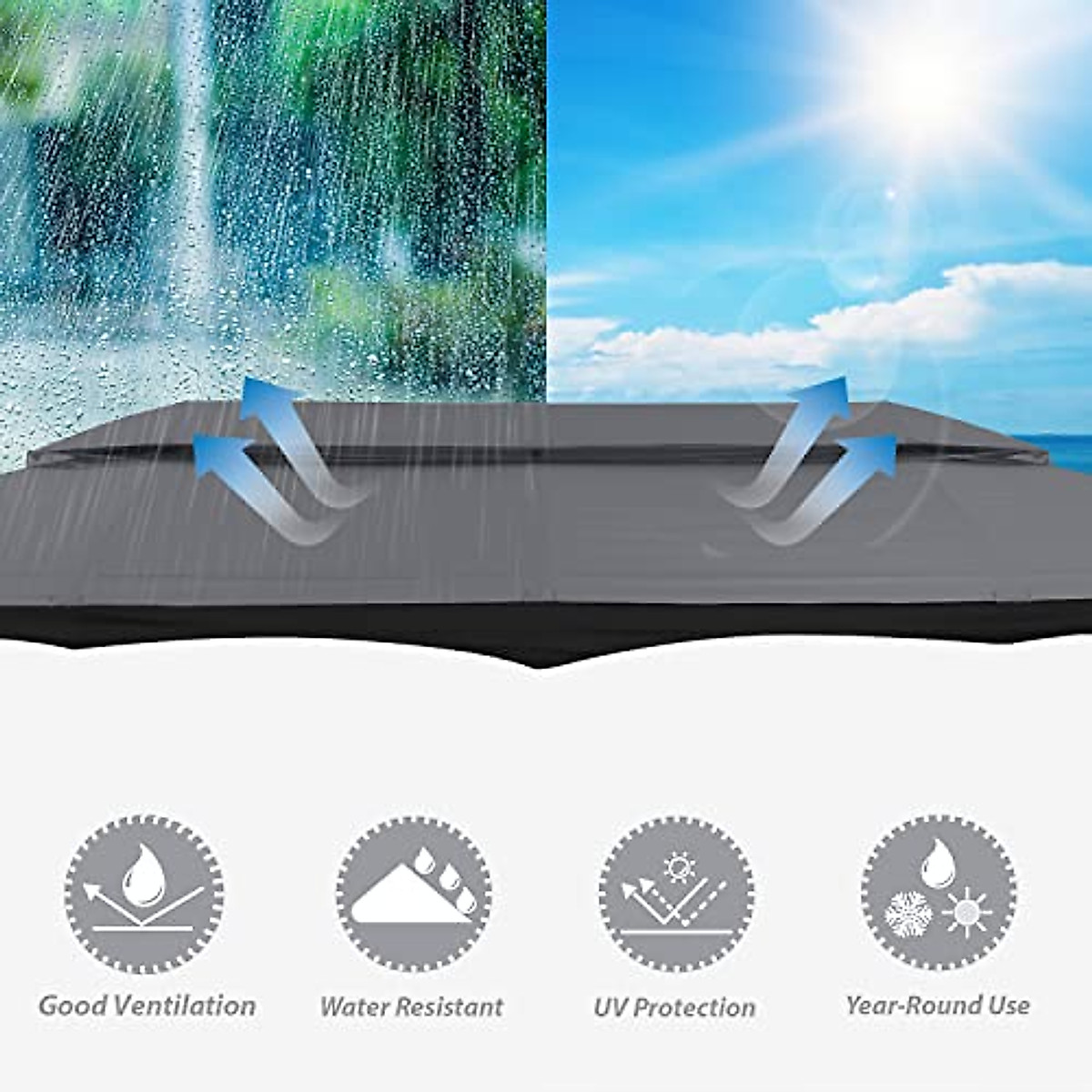 ABCCANOPY 10x20 Outdoor Gazebo - Patio Gazebo with Mosquito Netting, Outdoor Canopies for Shade and Rain for Lawn, Garden, Backyard & Deck (Dark Gray)