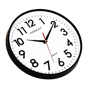 Eimtopy Wall Clock 10 Inch Silent Quality Quartz Battery Classic Digital Clock Modern Wall Clock for Office Bedroom Living Room Kitchen Home School Decor