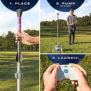 NASA Air Rocket Launcher Kit - Launch Model Rockets Up to 250 Feet with Compressed Air, Pump It Up & Launch Your Rocket, A Safe, Innovative & Fun Outdoor Activity for Kids & Adults