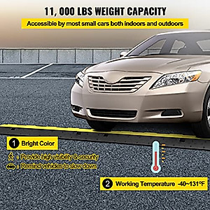 VEVOR Cable Protector Ramp, 5 Packs 2 Channels Speed Bump Hump, Rubber Modular Speed Bump Rated 11000 LBS Load Capacity, Protective Wire Cord Ramp Driveway Rubber Traffic Speed Bumps Cable Protector