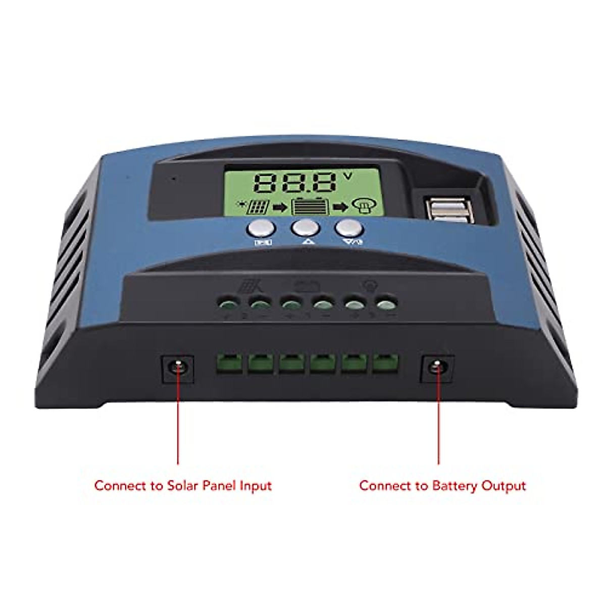 Solar Controller MPPT Charging 12V 24V Intelligent Identification LCD Display Solar Panel Regulator (30A (10A Discharge))
