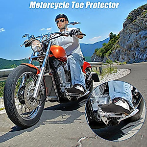 Linkstyle 2PCS Motorcycle Shoe Protector, Motorcycle Gear Shifter Cover Adjustable Protective Boot Shift Guards Pad, Anti-Slip Rubber Motorbike Toe Protector Accessories for Men Women, Black