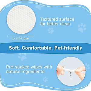 Avont Dog Eye Wipes Tear Stain Remover, 130 Pcs Cat Eye Cleaner for Discharge Crust, Gently Cleaning Pet Faces