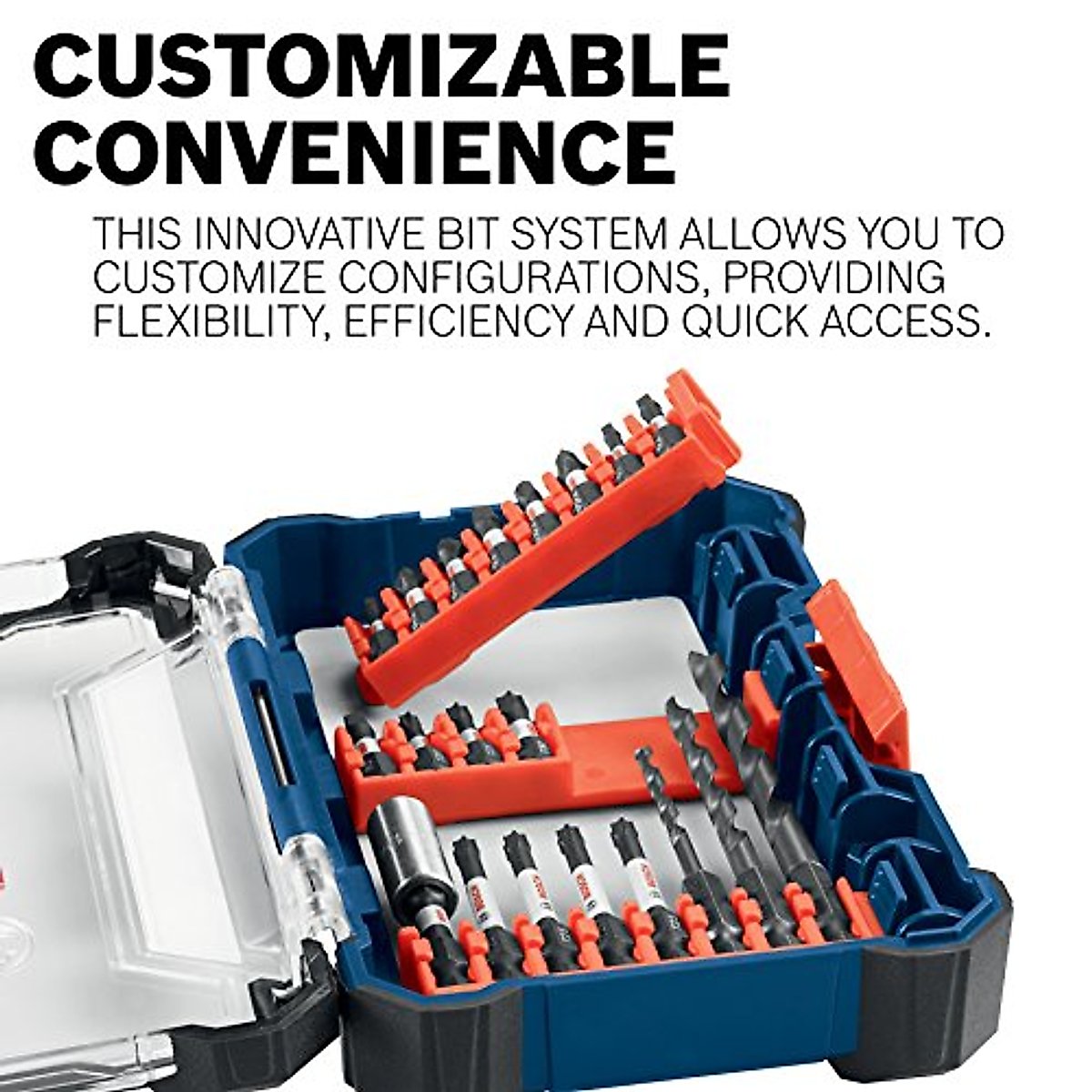 BOSCH CCSTV108 8-Piece Assorted Set 1 In. Impact Tough Torx Insert Bits with Clip for Custom Case System