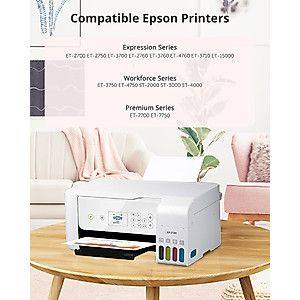 WOKOK Compatible Refill Ink Bottles for 502 T502 T502520-S Use with Printer ET-2000 ET-2750 2760 2850 3700 3710 3750 3760 3830 3850 4750 4760 15000etc. (Black,Cyan,Magenta,Yellow) Not Sublimation Ink