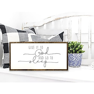 10x20 inches, Give it to god and go to sleep sign | Room Decor | Home Decor | Wall Decor | Bedroom Decor | Home | Wall Art | Office Decor | Living Room Decor| Kitchen Decor | Farmhouse Decor