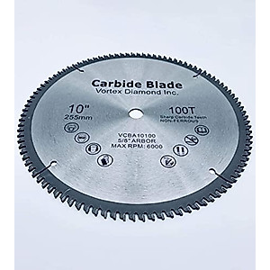 VORTEX DIAMOND VAB 10 Inch 100 Teeth TCT Non-Ferrous Metal Circular Saw Blade with 5/8" Arbor (10 Inch 100 Teeth)